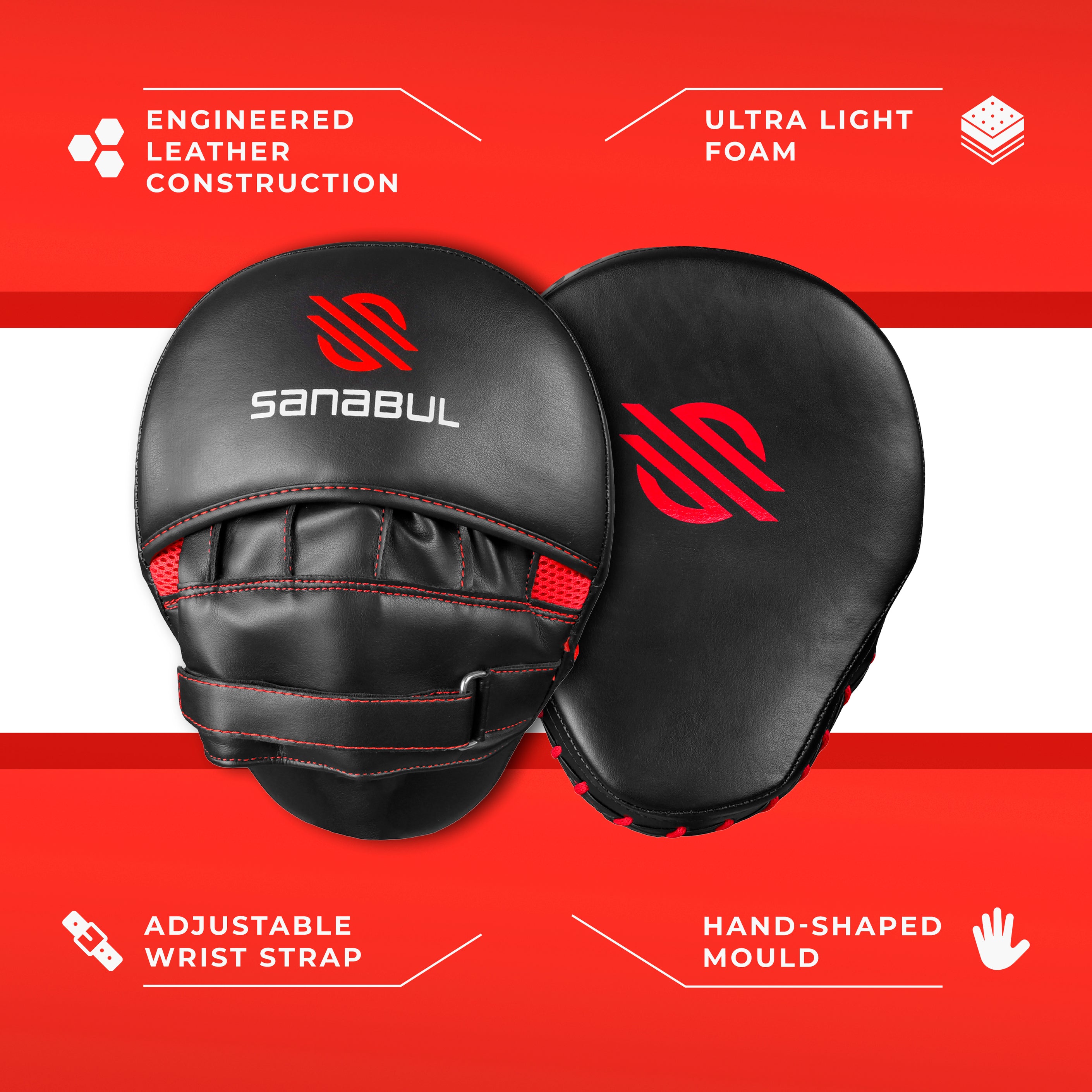 Essential Curved Boxing & MMA Punch Mitts | Sanabul